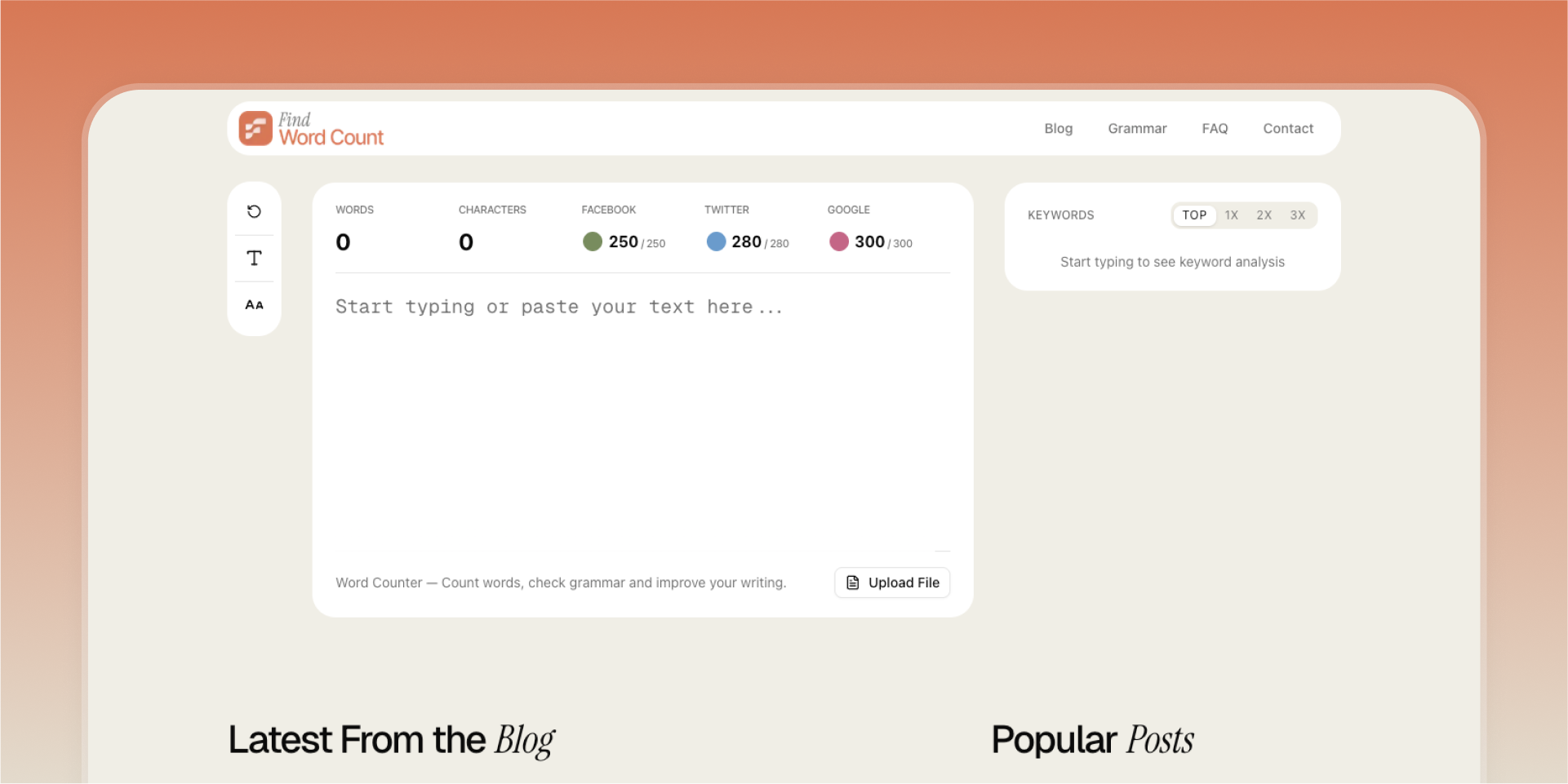 Word Counter - Free Online Text Analysis Tool | Find Word Count